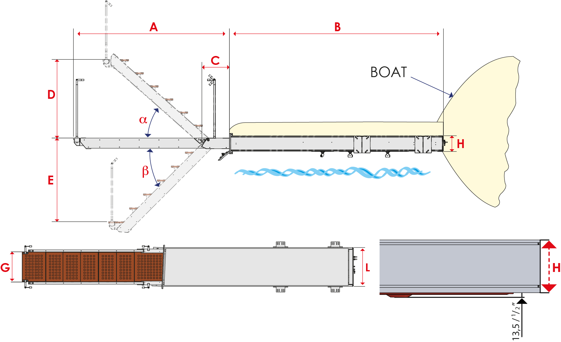 MULTIFUNCTIONAL GANGWAYS 3622SC - Inclination +40° / -40°